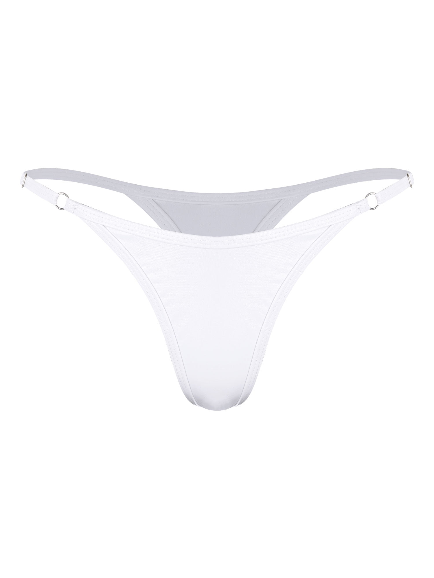 XUNZOO Women's Metallic Shiny Brazilian Bikini Bottoms Micro Thongs T ...