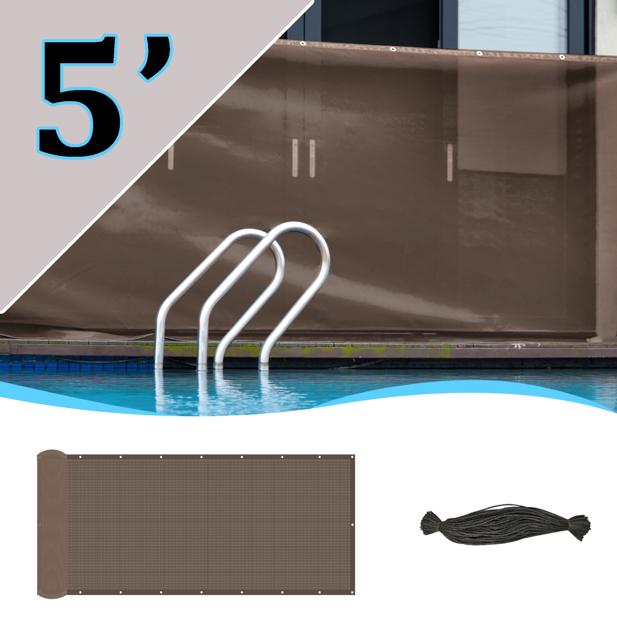 XUSKY 5ft x 50ft Vinyl Coated Fence Privacy Screen Chain Link Mesh with ...