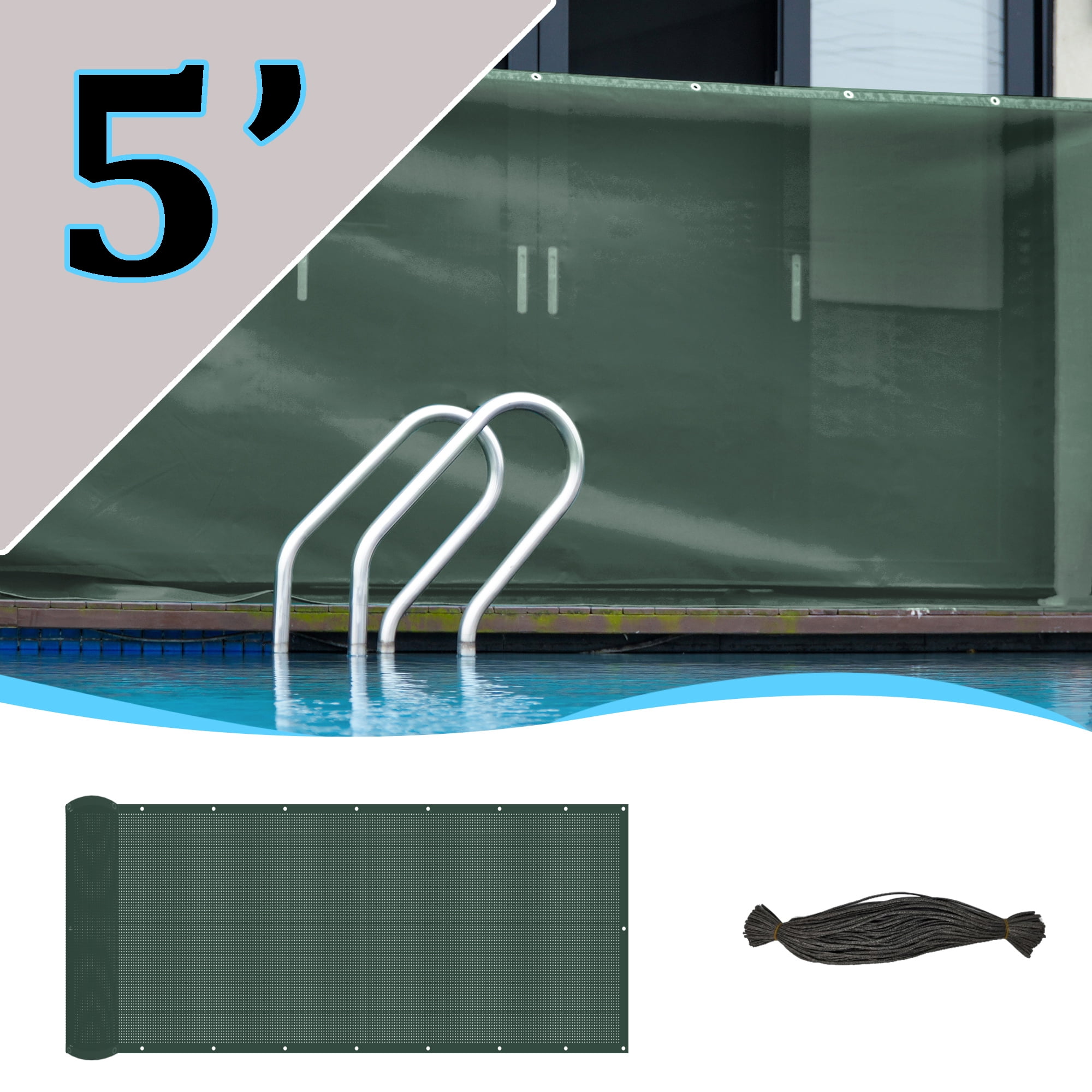 XUSKY 5ft x 50ft Vinyl Coated Fence Privacy Screen Chain Link Mesh with ...