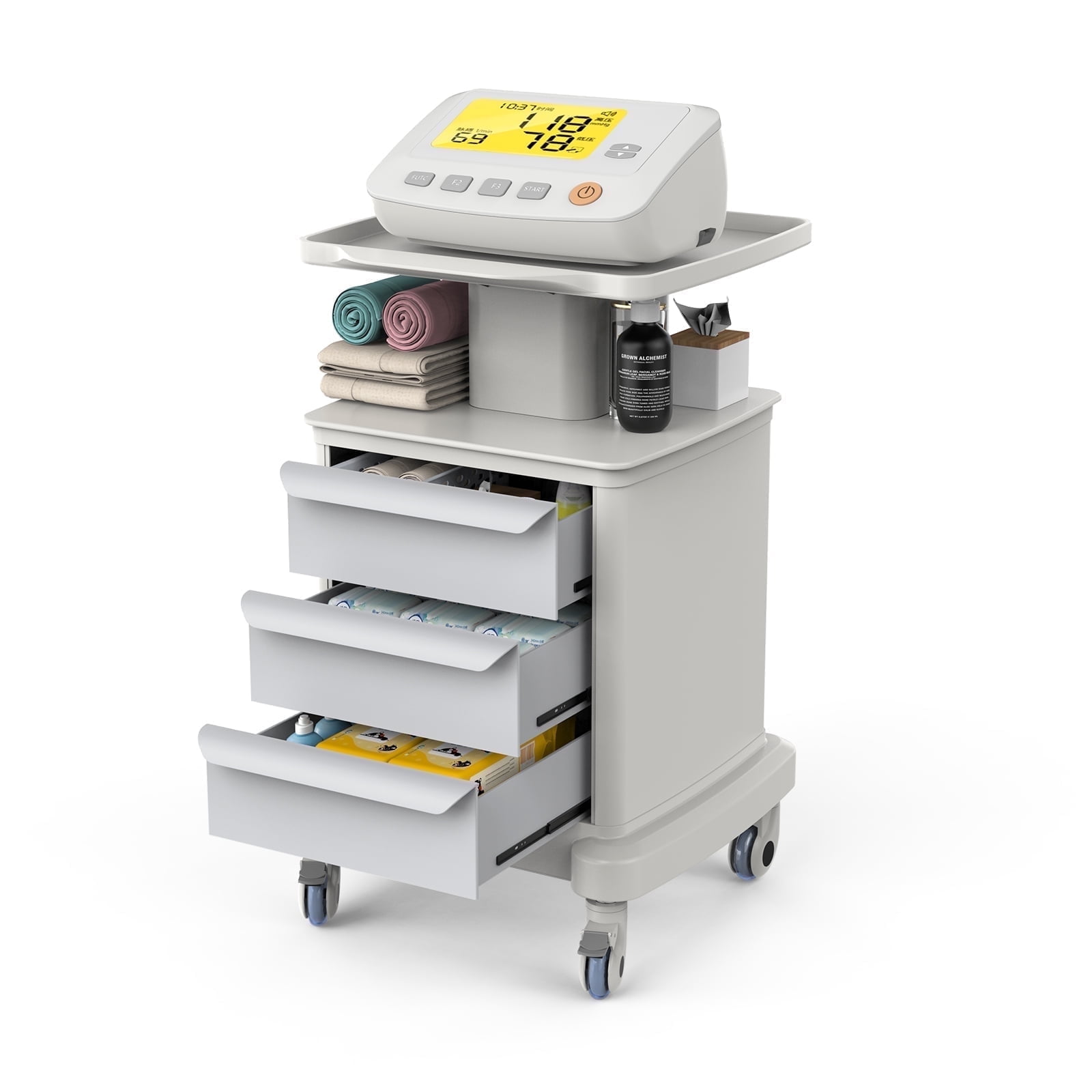 XUTUMM Mobile Medical Carts Professional Utility Cart 110 LBS Max Load ...