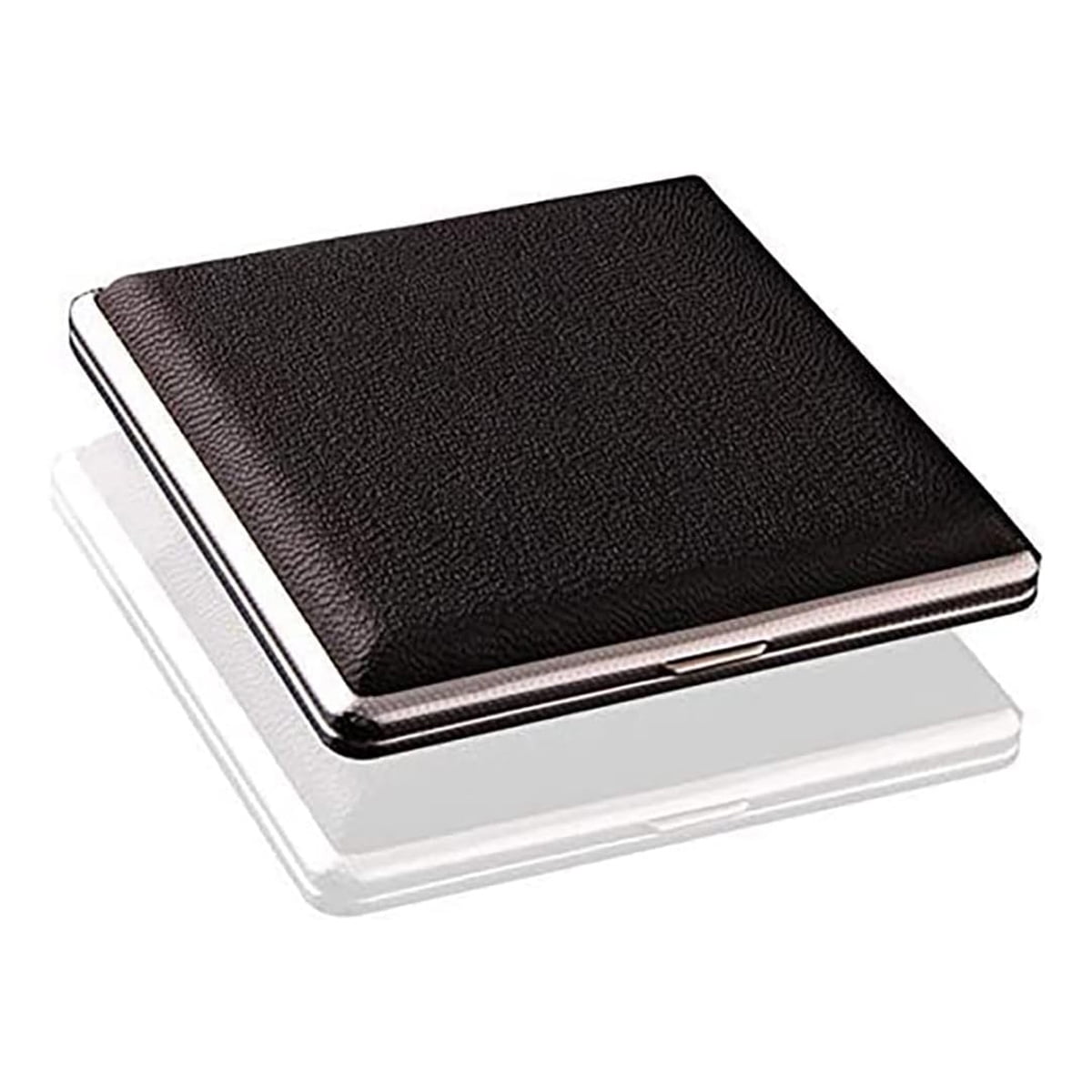 XUWSSF Black Leather Cigarette Case, Metal Box for 20 Cigarettes ...