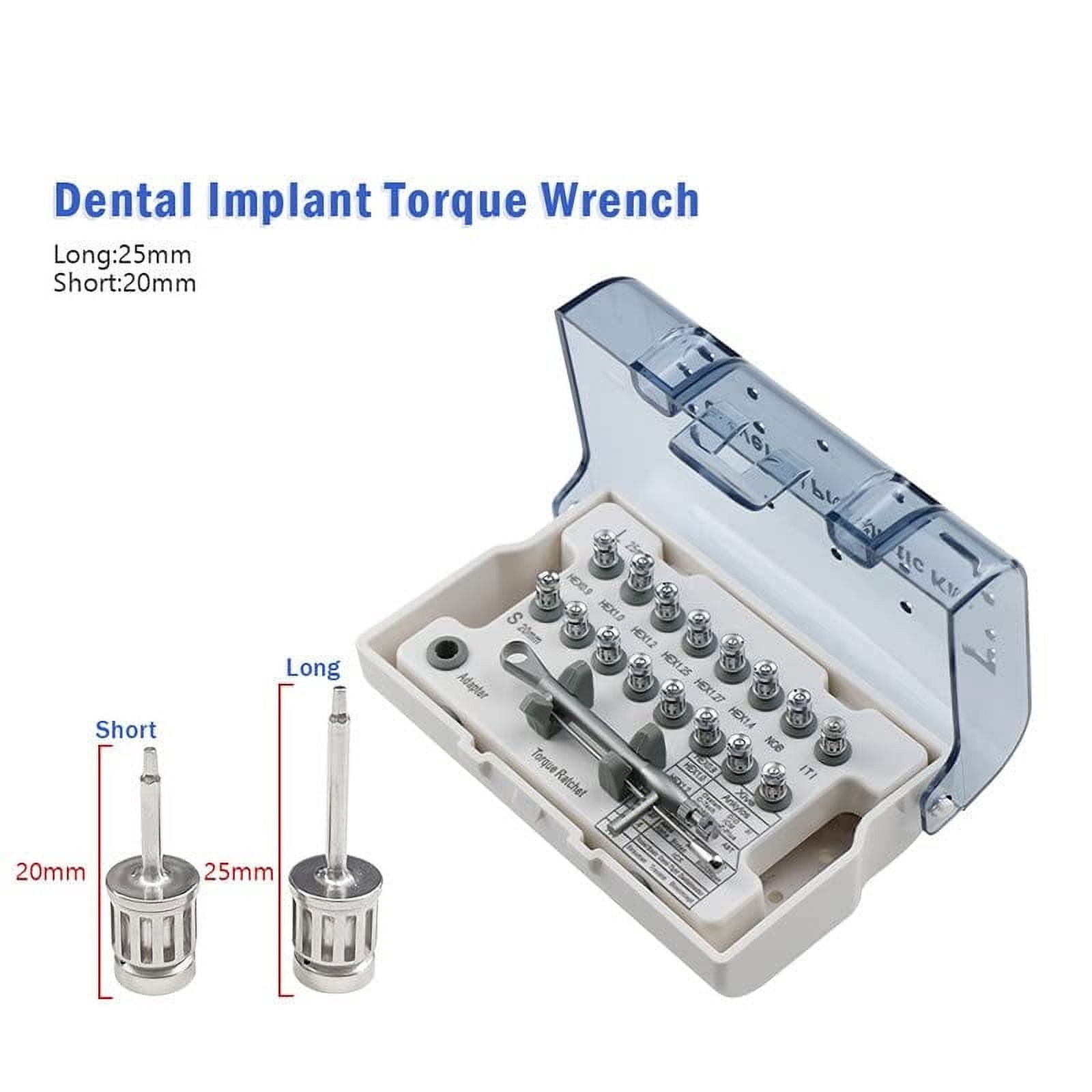 XUX Implant Torque Wrench Screwdriver Prosthetic Kit 10-70NCM Ratchet ...