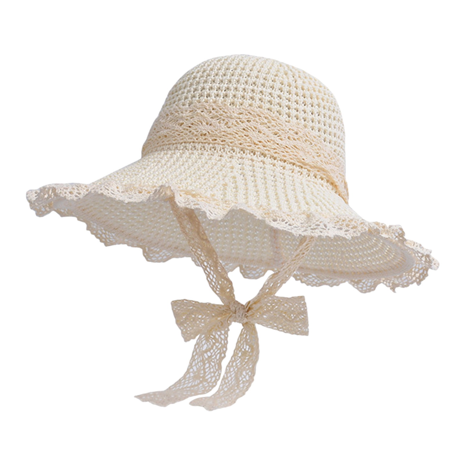 XUXINQIOP Women'S Bucket Hats Trendy Sun Protection Straw Crochet With ...