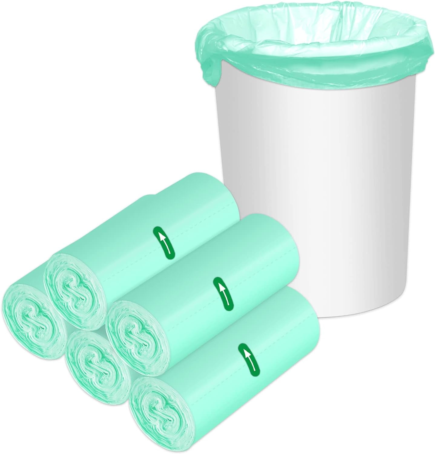 XUXRUS 6 Liter Small Bin Liners Food Waste Bags Pedal Plastic Trash ...