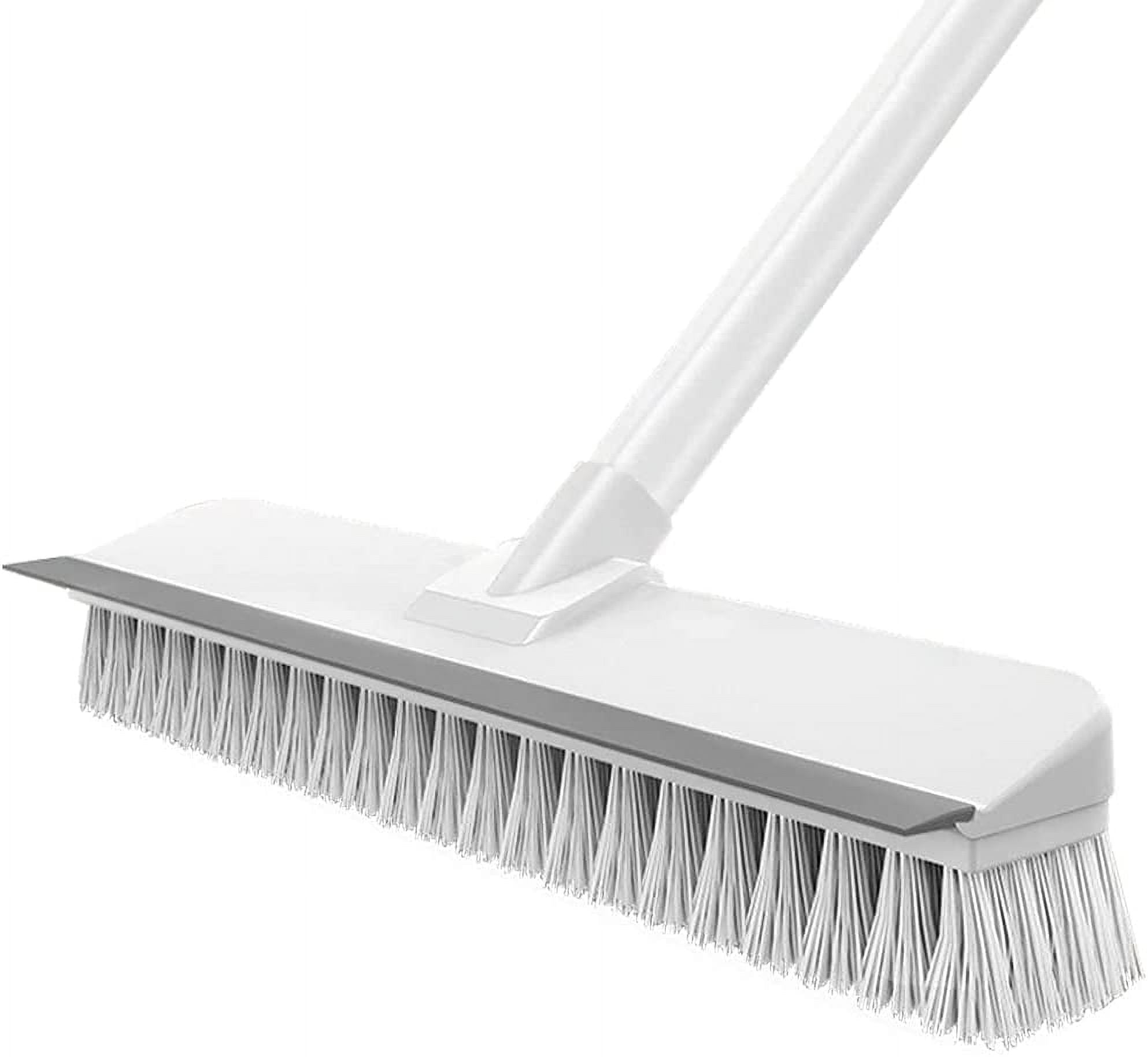 XUXRUS Push Broom, Stiff Bristle Brush with Squeegee, Long Handle ...