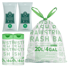 HomeTimes 200 Counts 4-6 Gallon Trash Bags, Unscented, Leak Proof, Tear ...