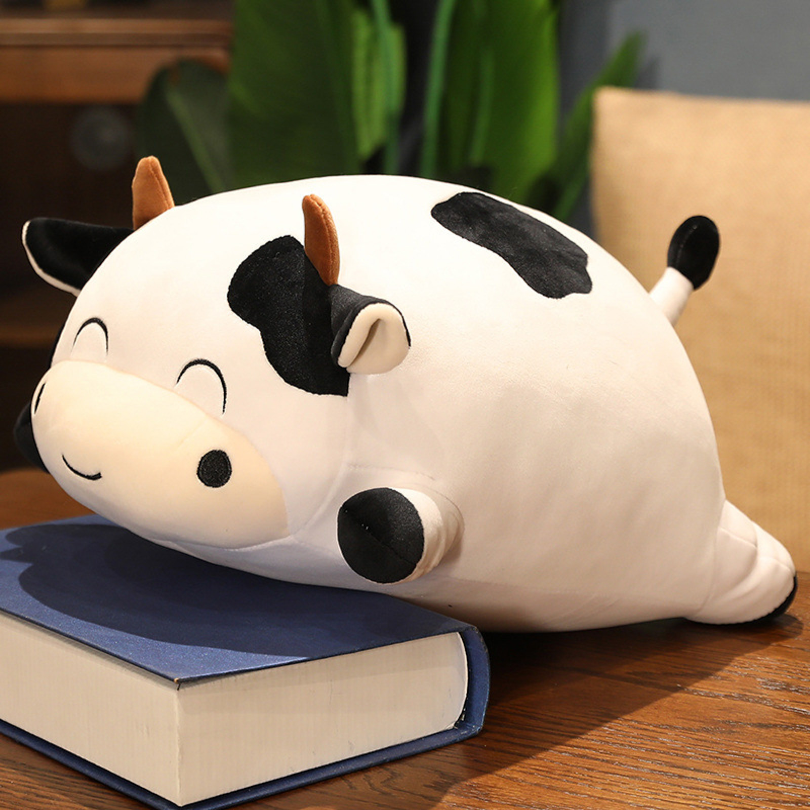 XUYAN 35cm Cow Plush Toy Soft Cute Sleeping Accompany Doll Pillow Milk ...