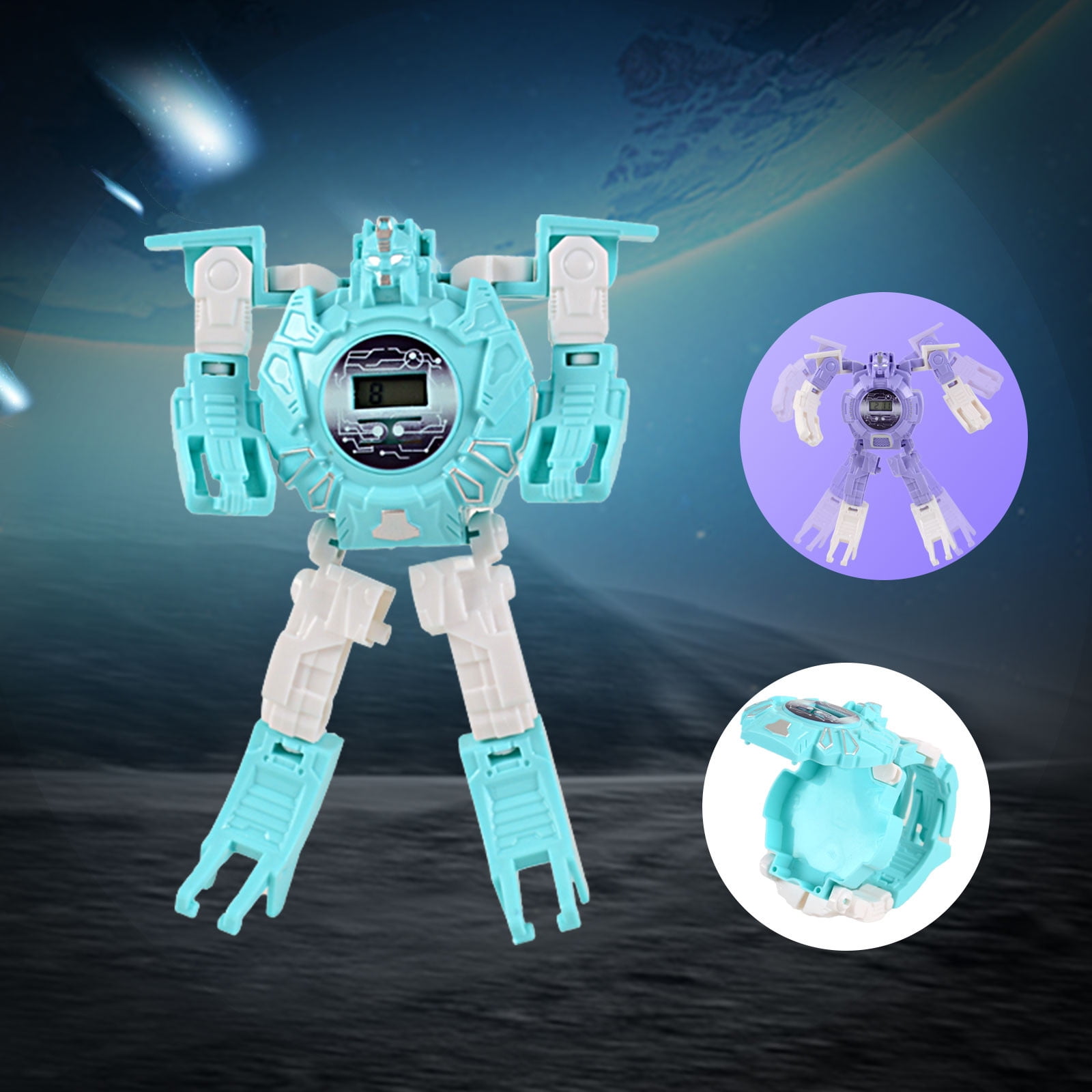 XUYAN Children's Cartoon Watch Deformation Robot Toy Electronic Watch ...