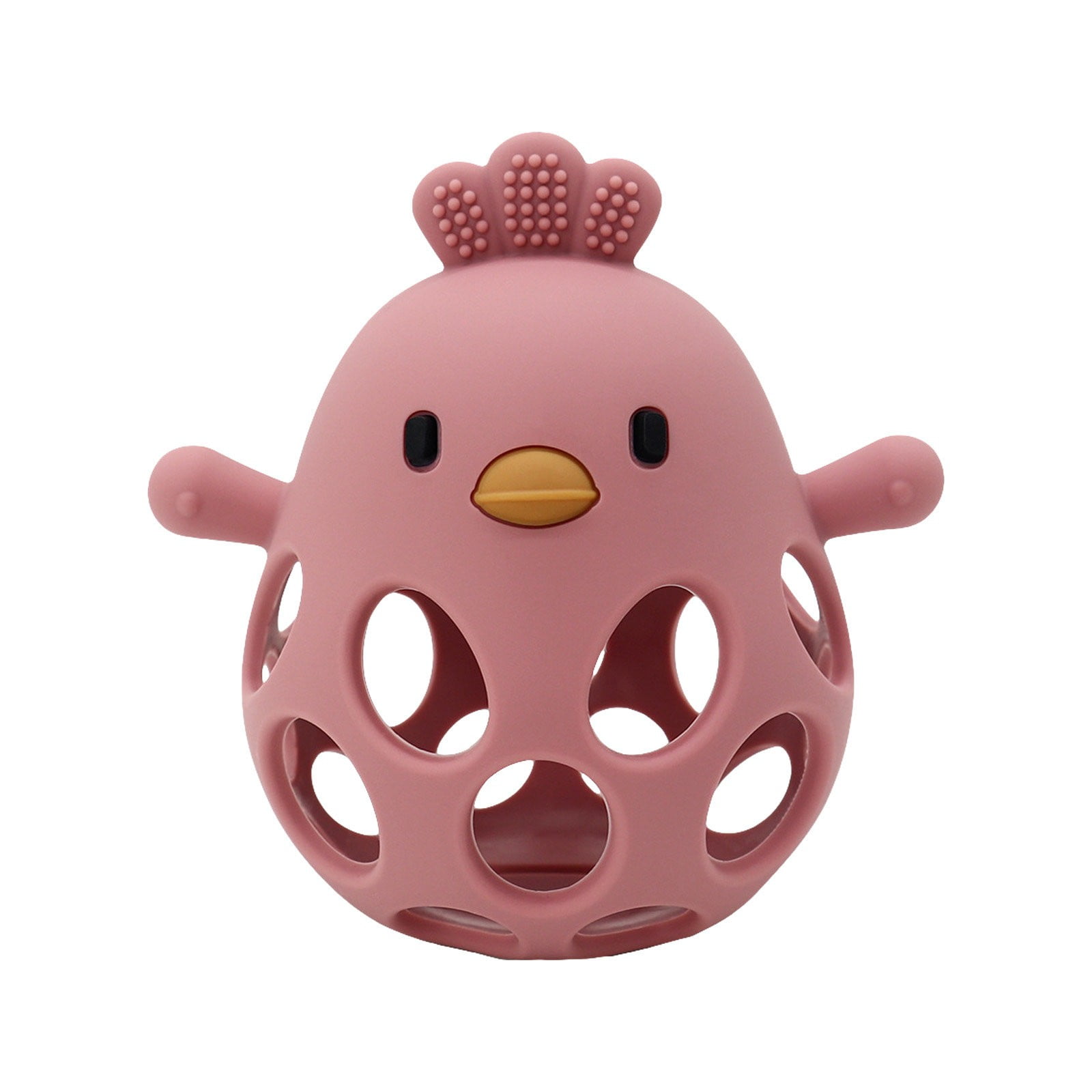 XUYAN 4.72" Silicone Baby Rattle Chicken Teething Ring Baby Teething ...