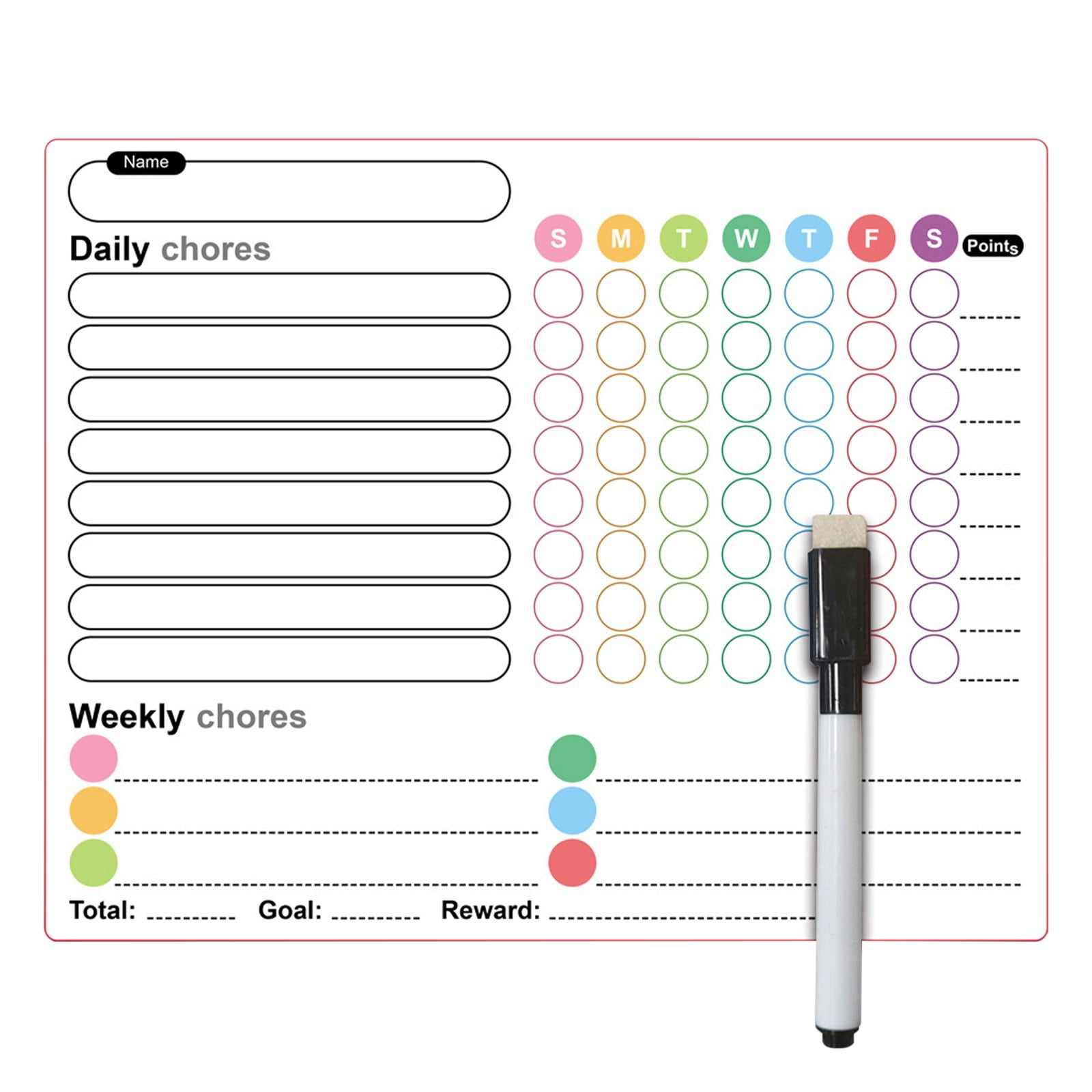 XUYAN Children's Calendar Stickers Writable Weekly and Monthly Planner for Refrigerator Family ...