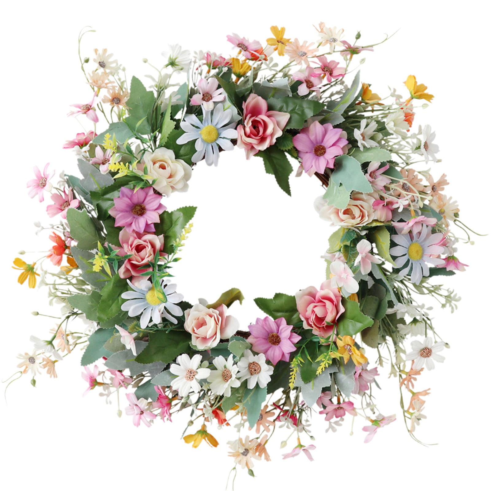 XUYAN Clearance Door Wreath Spring Outdoor Spring Wreath 45 Cm Door Wreath Spring Spring Wreath ...