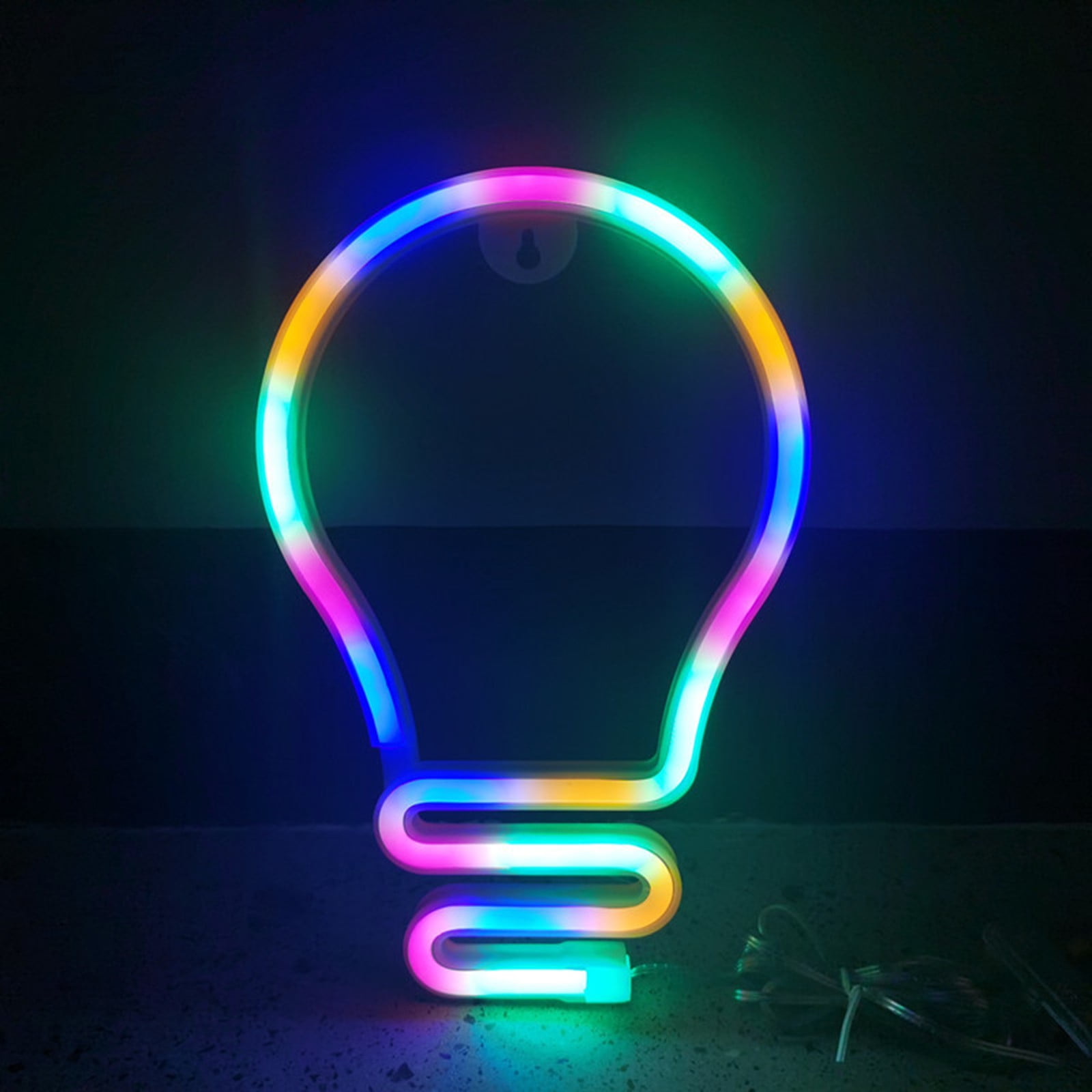 XUYAN Light Bulb Neon Sign LED Neon Lights USB Battery Powered Wall ...