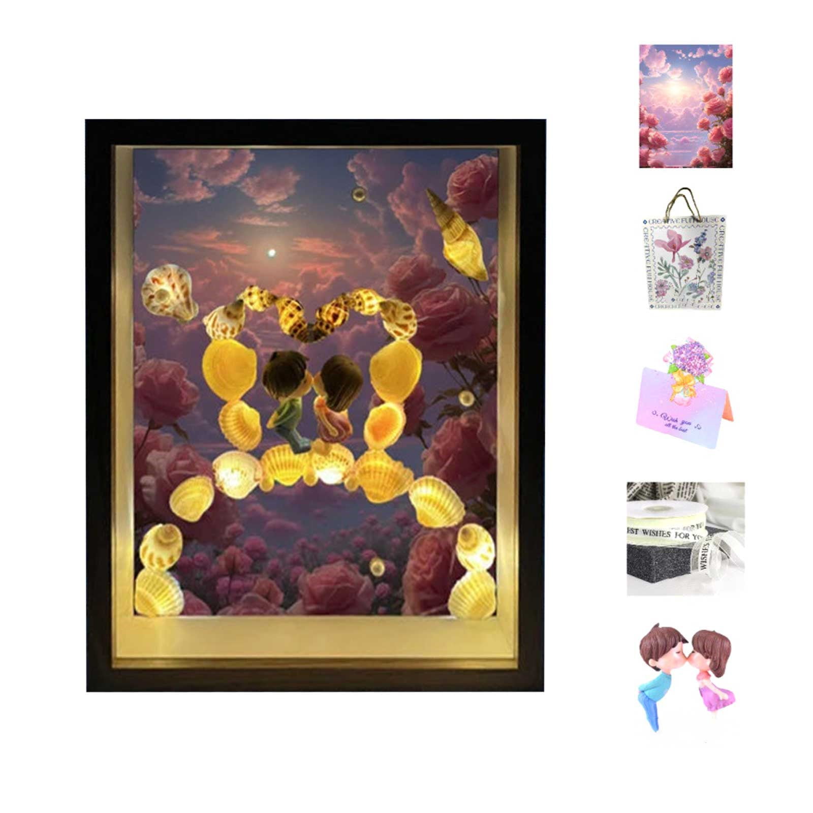 XUYAN DIY Seashell Photo Frame Making Kit Handmade Ocean Themed Art ...