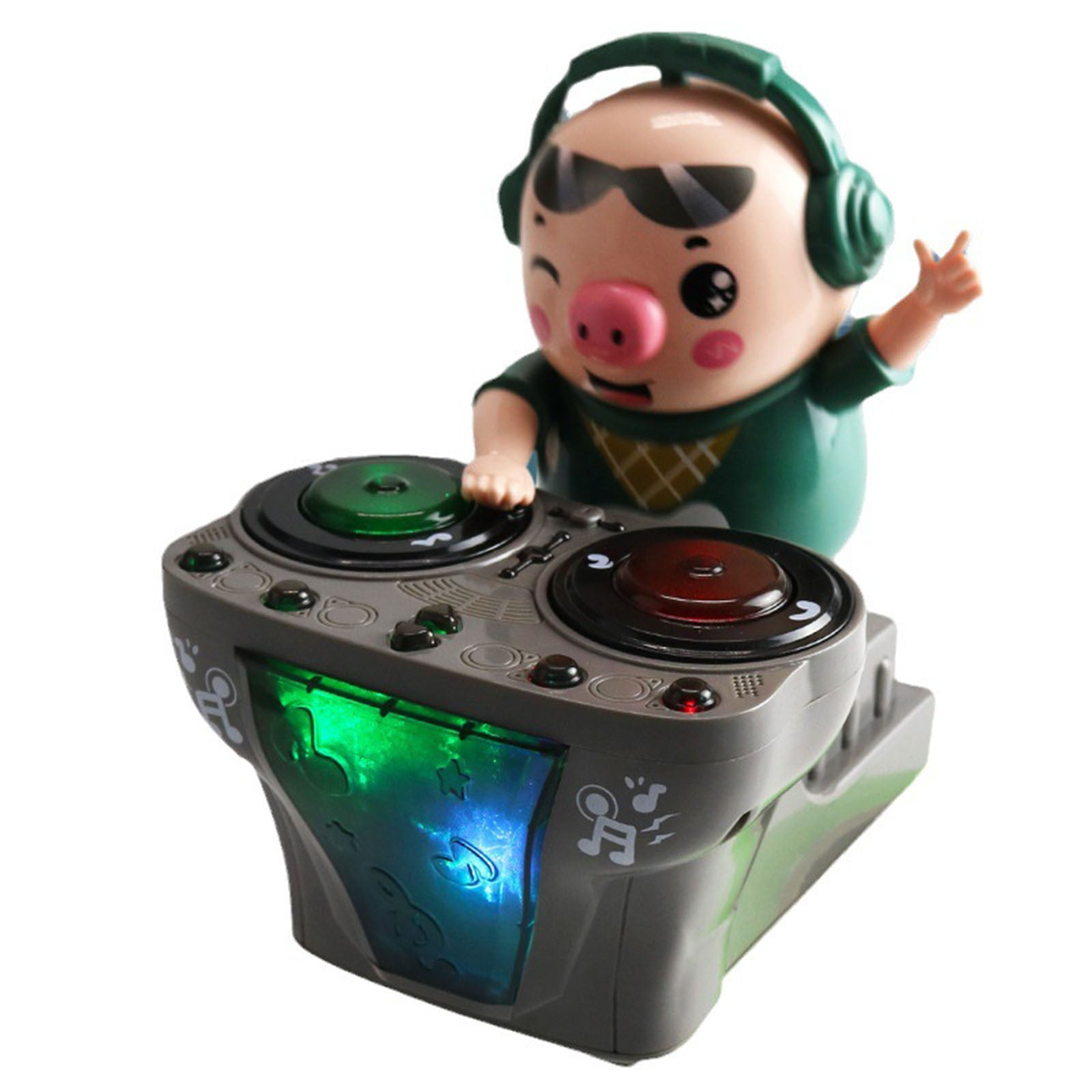 XUYAN DJ Swinging Toy DJ Light Music Dancing Pig Toy Electric Little DJ ...