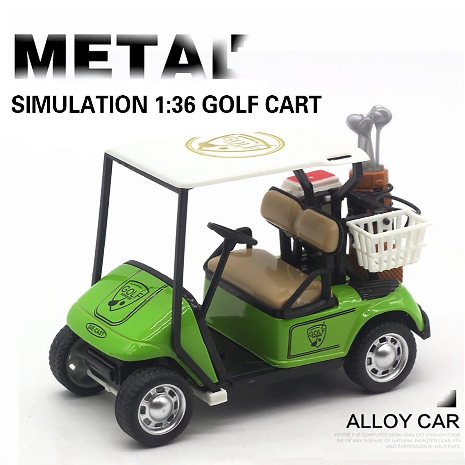 XUYAN Die-cast Metal Golf Cart Model Toy Removable Cue 1:36 Scale ...