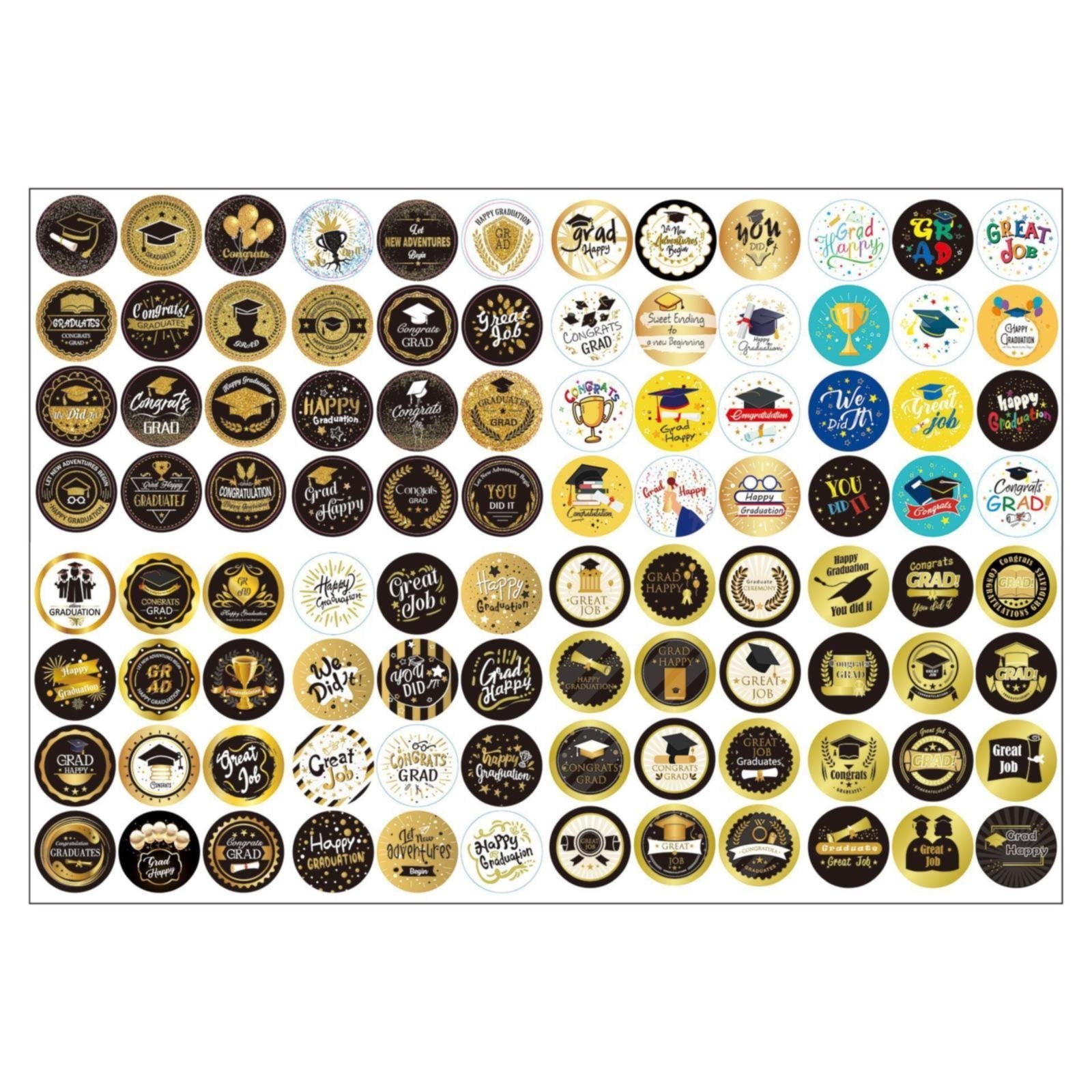 XUYAN Graduation Sticker Seals, 4.7cm Round Graduation Stickers ...