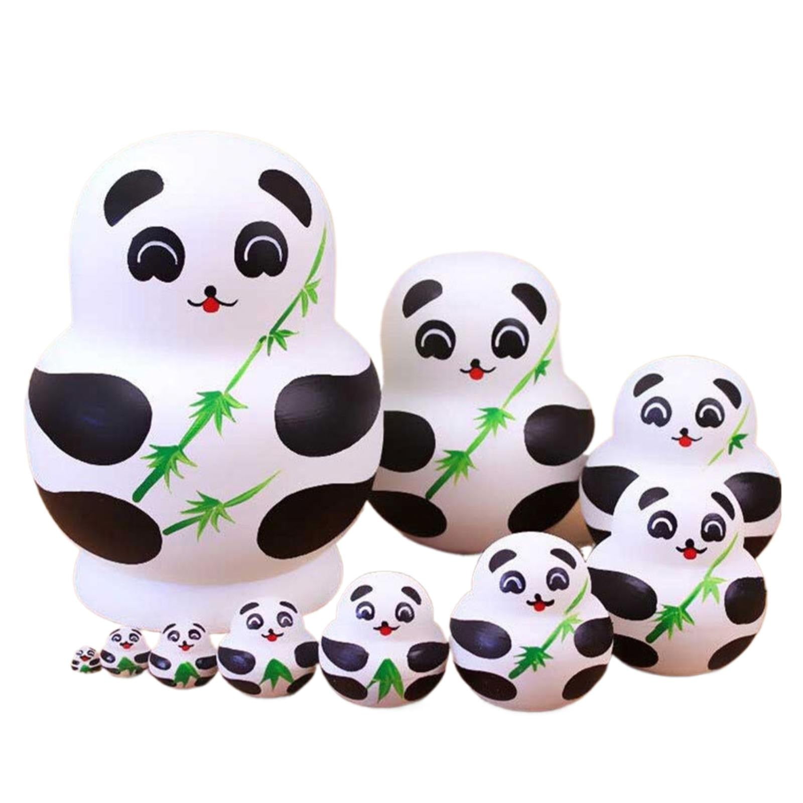 XUYEEYUAN Arts Crafts Diy Toys Double Nesting Dolls Duck Pattern 10 Set Handmade Matryoshka ...