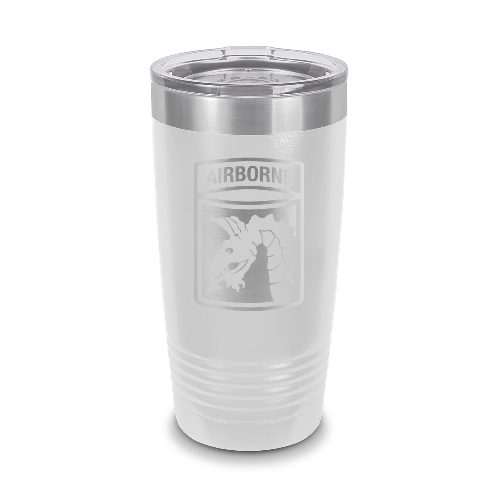 XVIII 18th Airborne Corps Tumbler 20 oz - Laser Engraved w/ Clear Lid ...