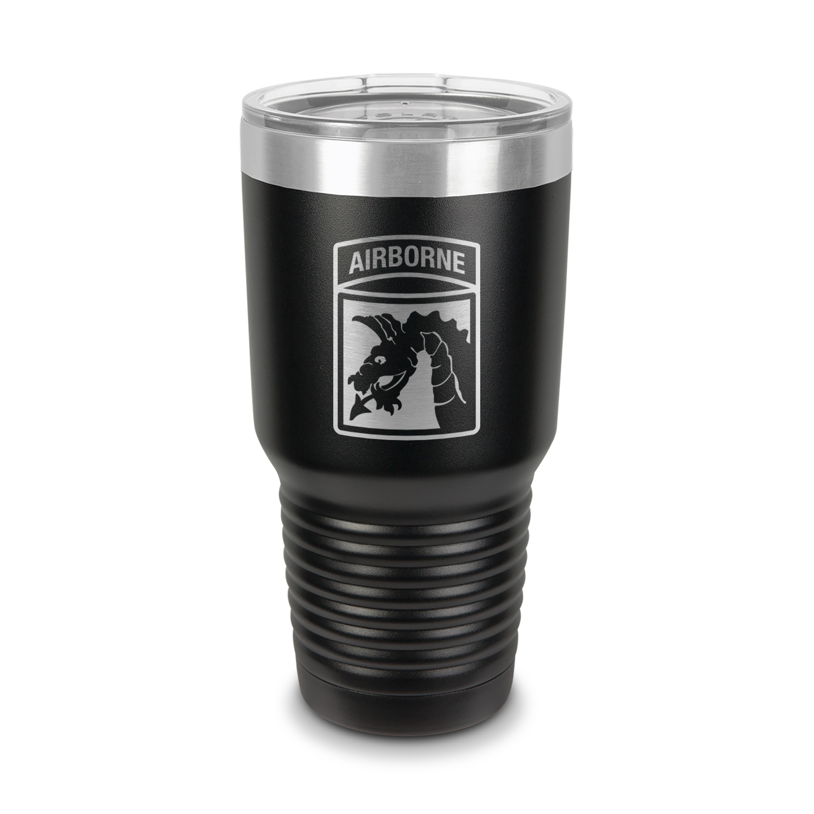 XVIII 18th Airborne Corps Tumbler 30 oz - Laser Engraved w/ Clear Lid ...