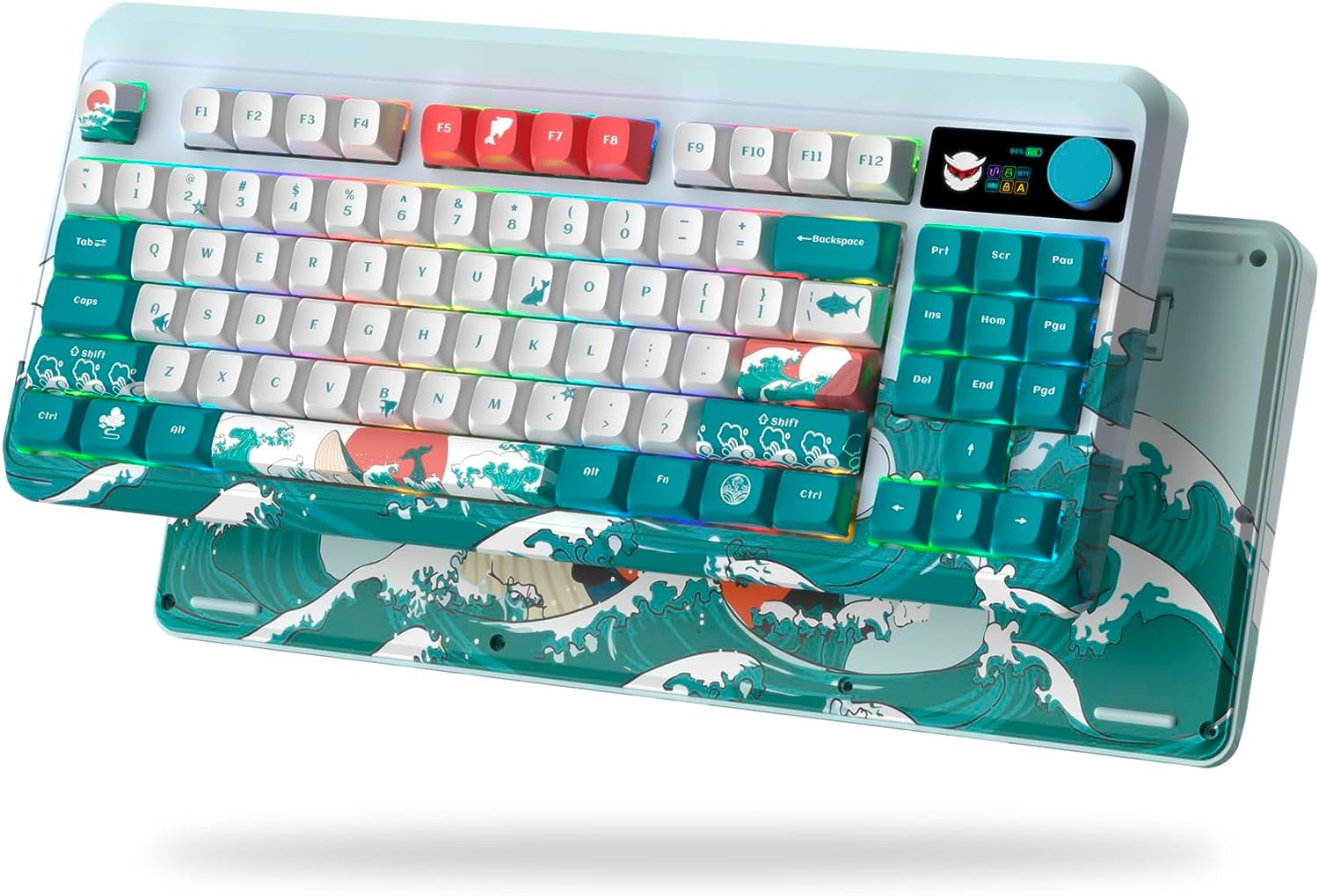 XVX 75% Gaming keyboard with color OLED display and knobs,M87 Pro ...