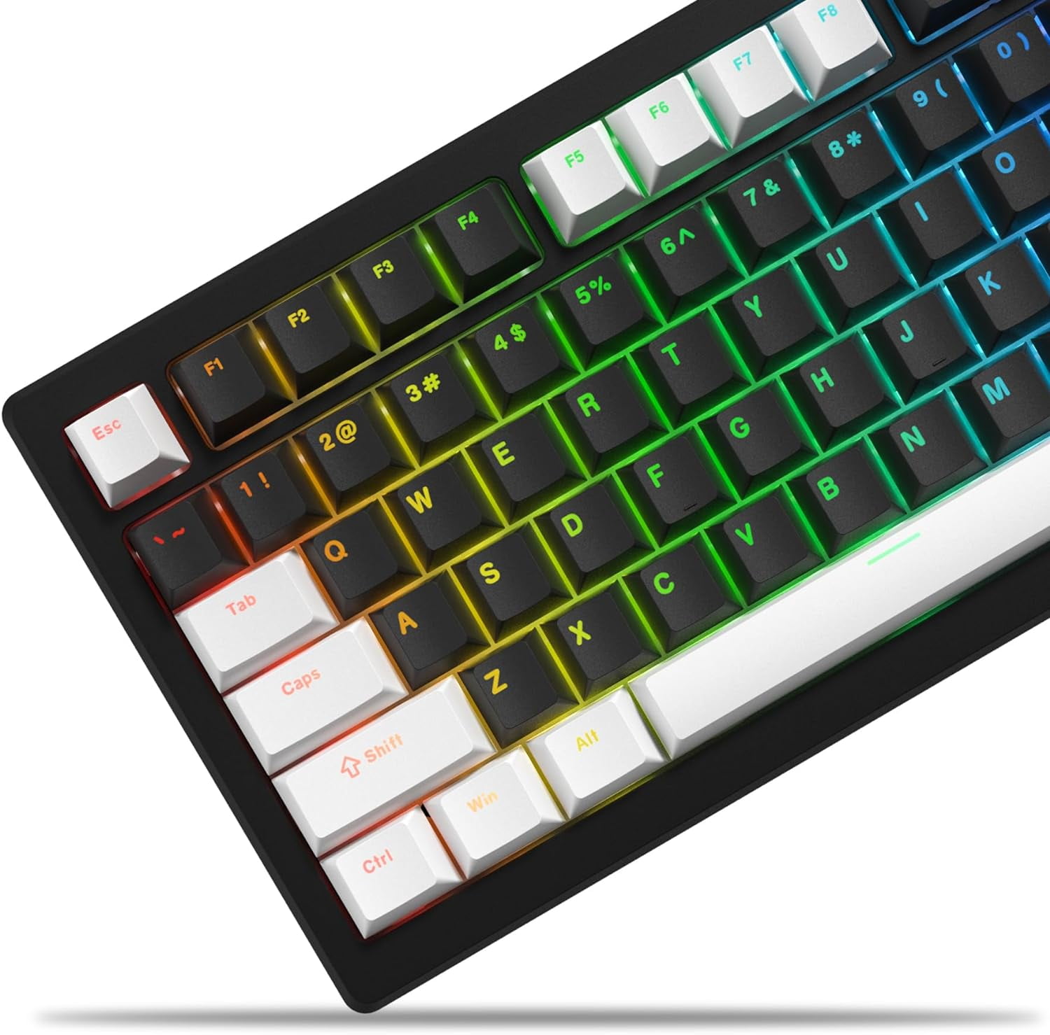 XVX Black White Keycaps, Doubleshot PBT Keycap 124 Keys Set, Custom ...