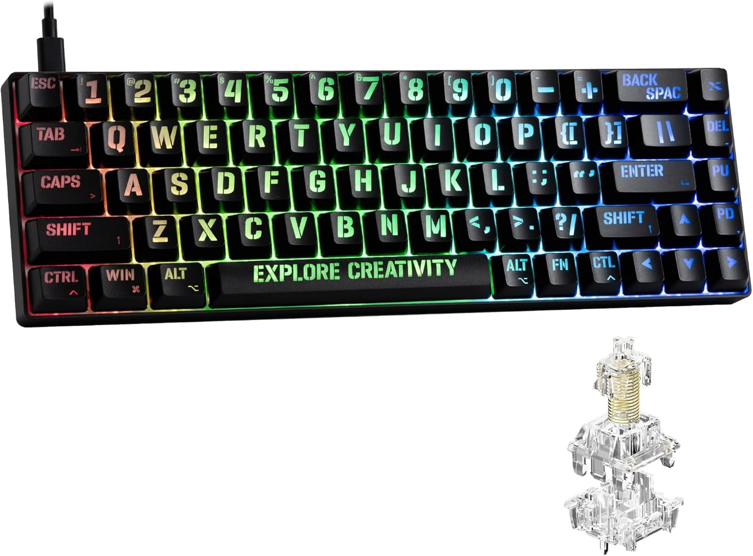 XVX HE68 Max Rapid Trigger Keyboard 60% Percent,Hall Effect Keyboard ...