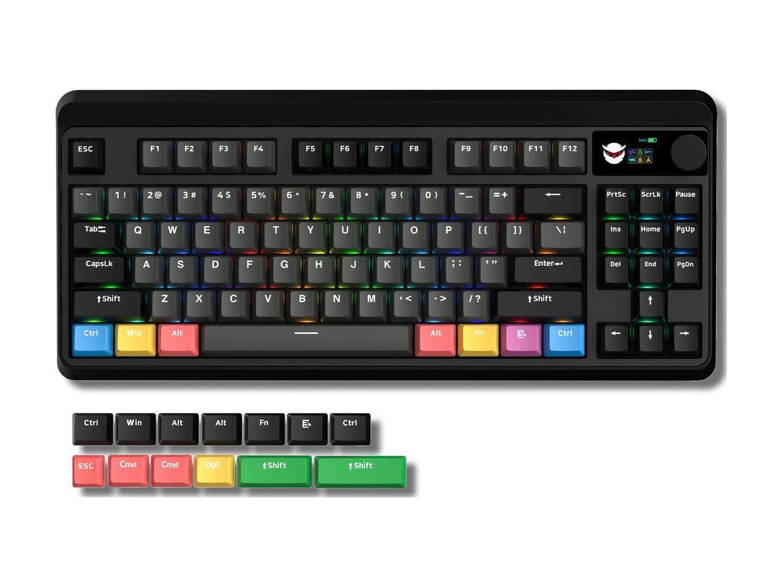 XVX Retro Gaming Keyboard with Color OLED Display&Knob, M87 Pro ...