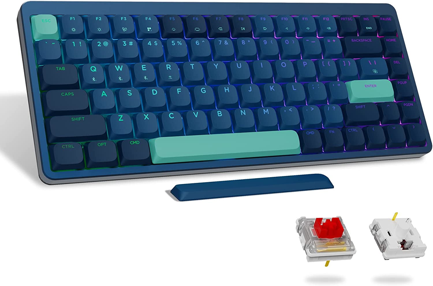 XVX Womier L75 Mechanical Keyboard 84 Keys Wireless Bluetooth/2.4G ...