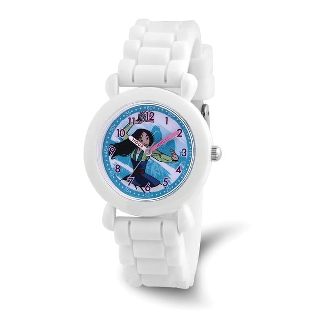 XWA6320 Disney Princess Mulan White Silicone Time Teacher Watch ...