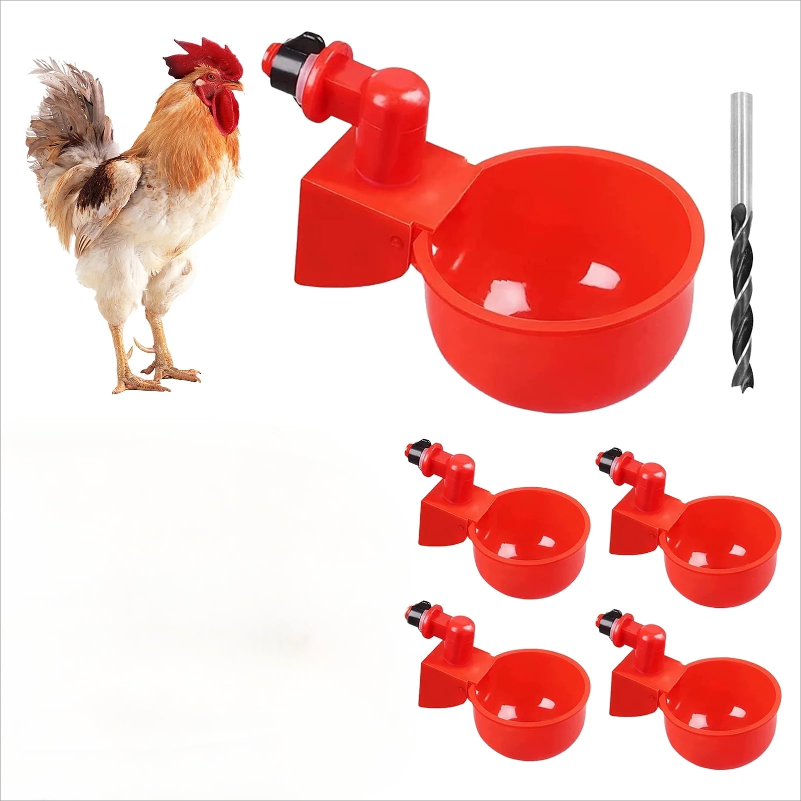 XWEI Chicken Waterer Cups 5Pack Automatic Chicken Water Cups for Poultry Float Style Gravity ...