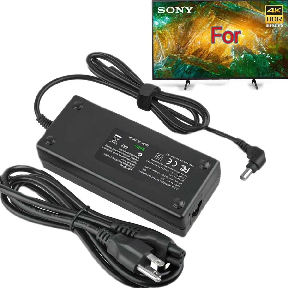 XWNV 19.5V AC Adapter For Bravia 43'' 49'' 50'' 55'' LED TV Charger ...