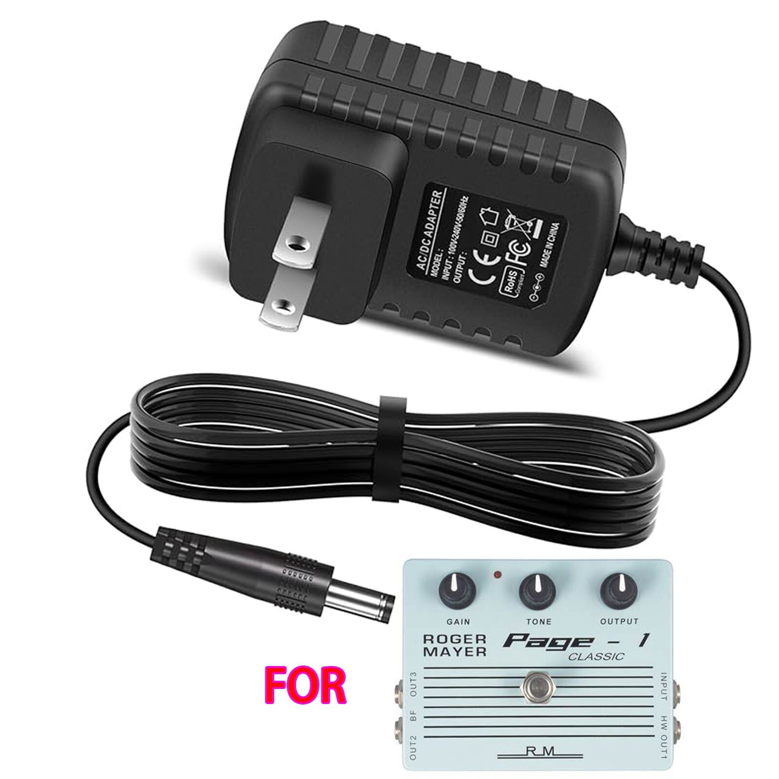 XWNV AC Adapter For Roger Mayer Page-1 Classic Guitar Effect Pedal ...
