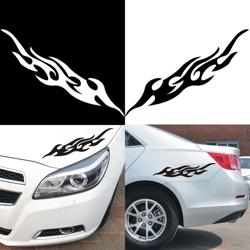 XWQ 1 Pair Fire Flame Car Window Body Bumper Motorcycle Laptop Decal ...