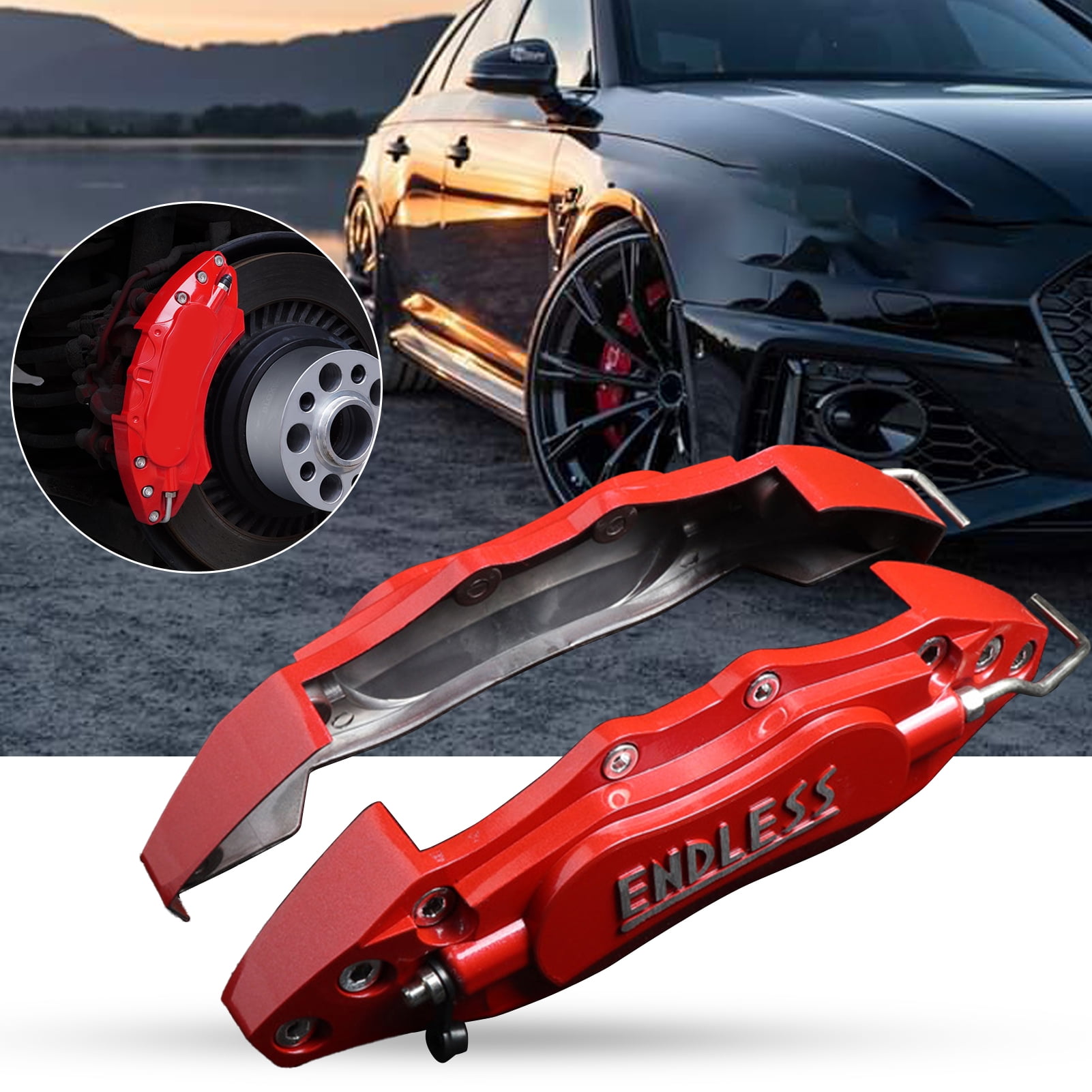 XWQ 1Pair Brake Caliper Covers Dust-proof Long Services Life Detachable ...