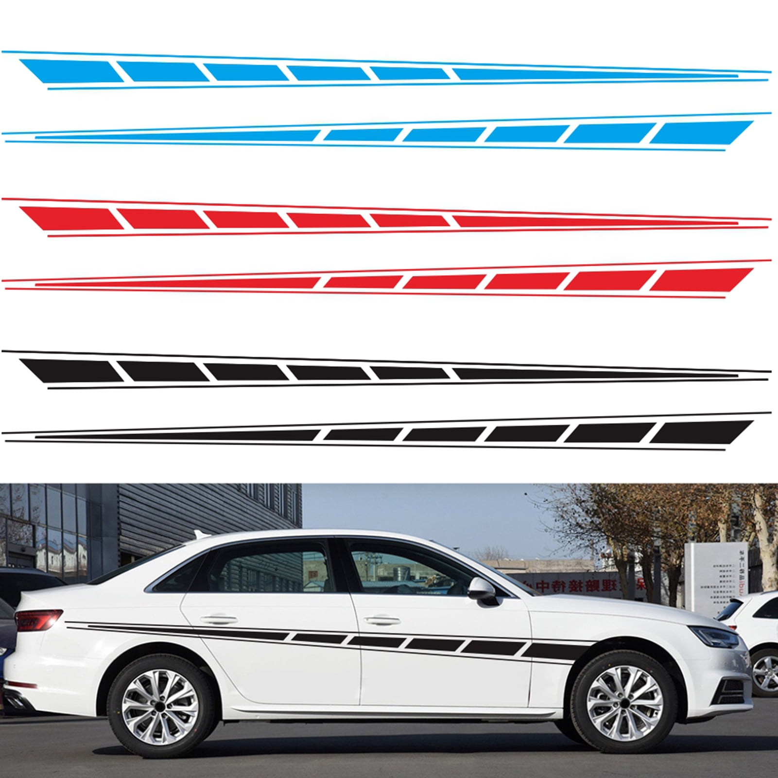 XWQ 2Pcs Car Side Stripe Removable Long-term Durability Eco-friendly ...