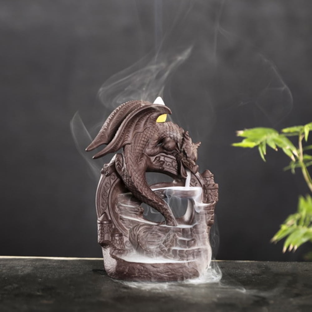 XWQ Backflow Dragon Incense Burner Holder Censer Meditation Ornament ...