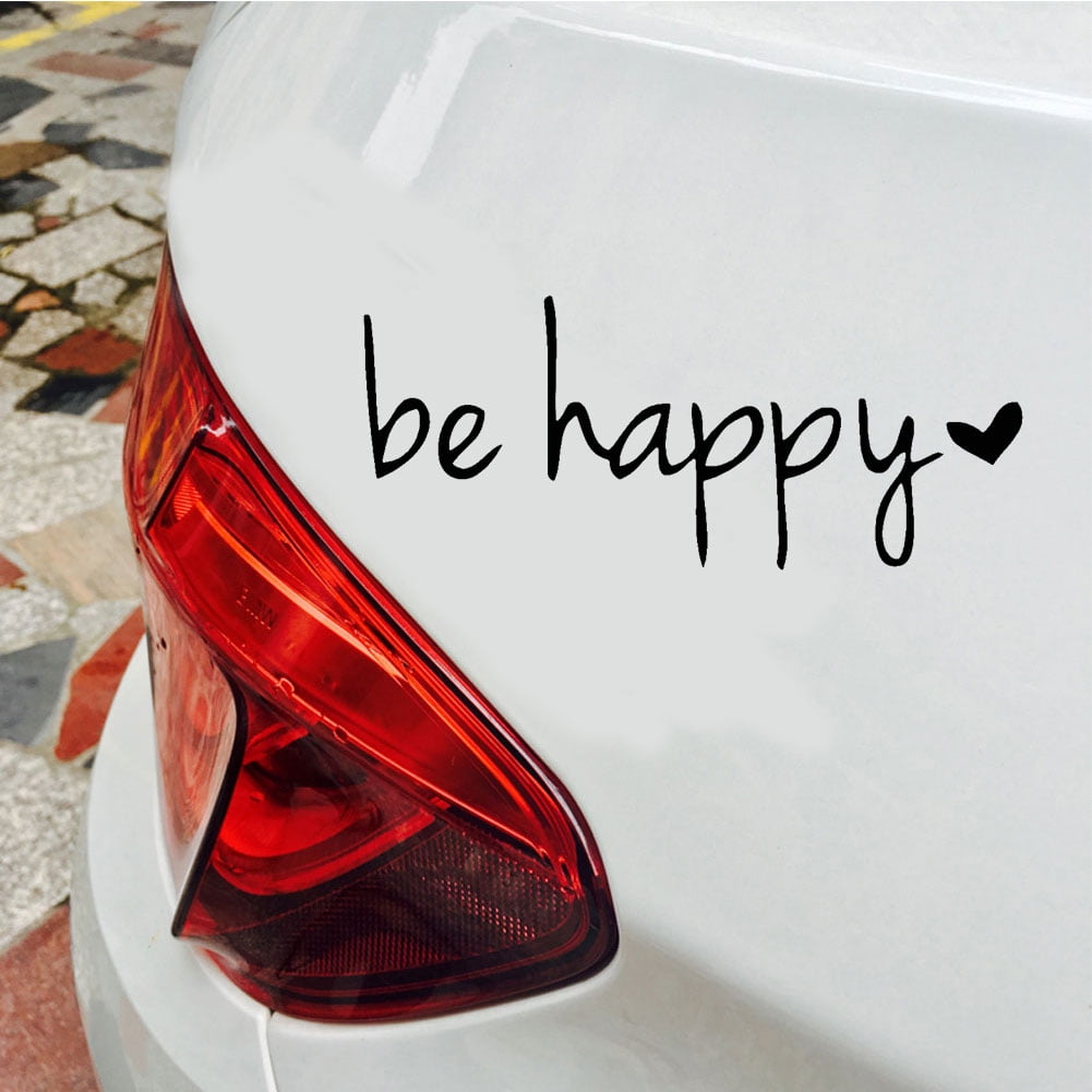 XWQ Be Happy Letters Reflective Car Vehicle Body Window Decals Sticker ...