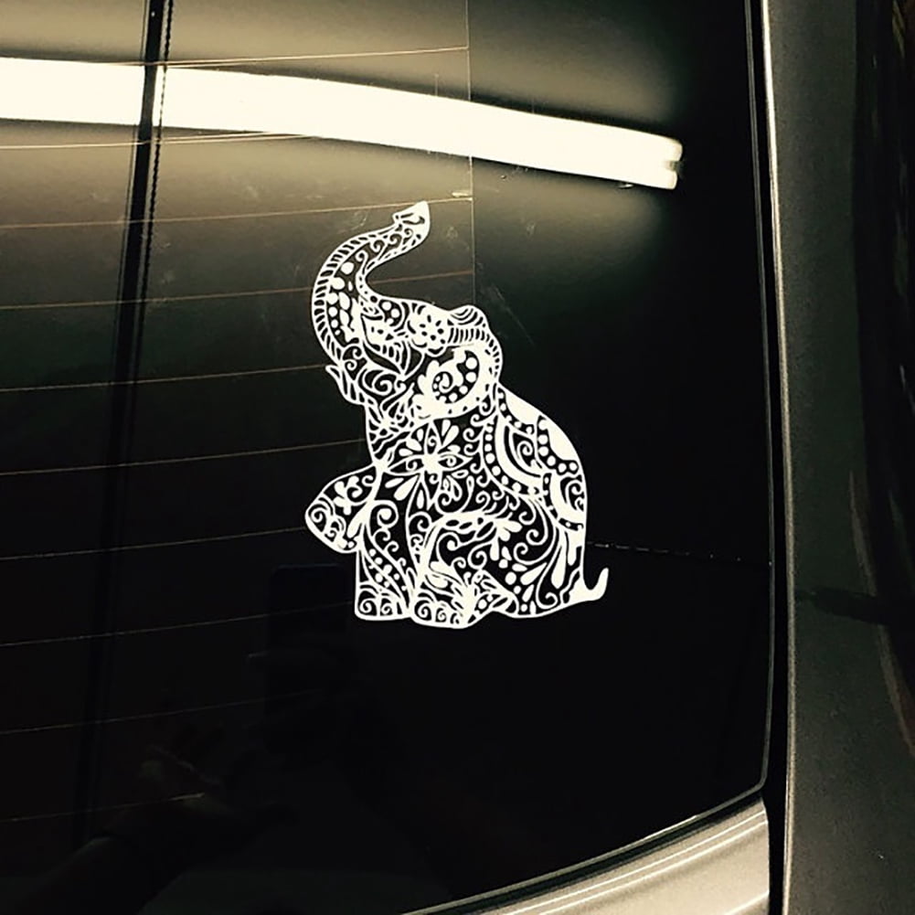 XWQ Floral Elephant Car-Styling Vehicle Window Reflective Decals ...