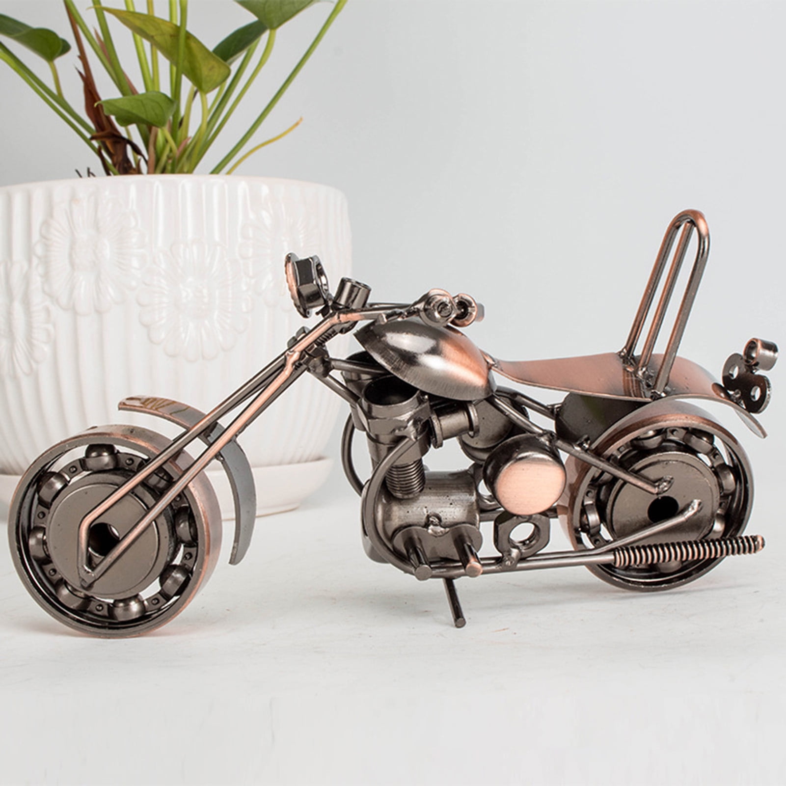 XWQ Retro Creative Motorcycle Art Sculpture Metal Vivid Appearance ...