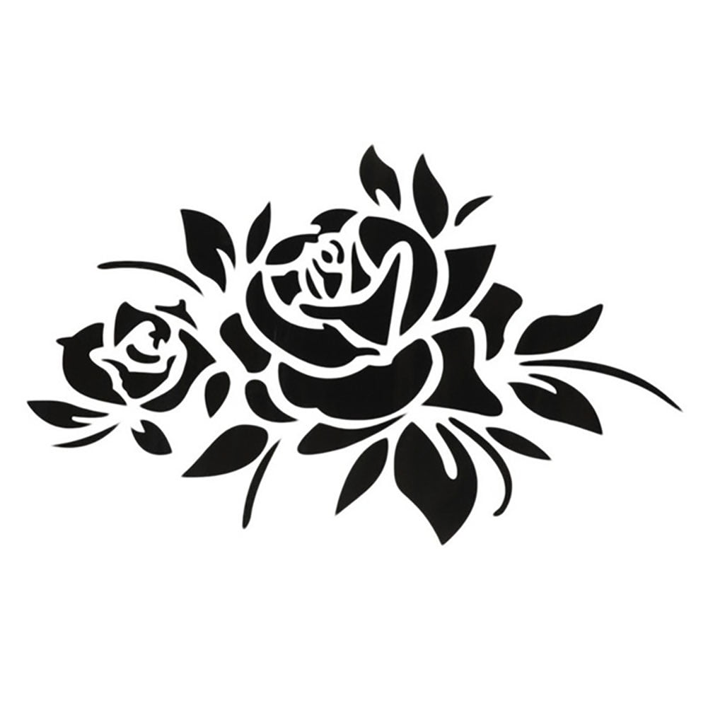 XWQ Rose Flower Car-Styling Vehicle Body Window Reflective Decals ...