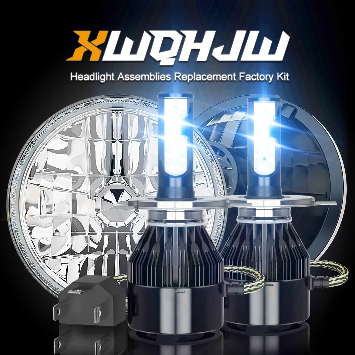 XWQHJW 7" inch Round LED Headlights Bulbs for Chevrolet Chevy Nova 1963 ...