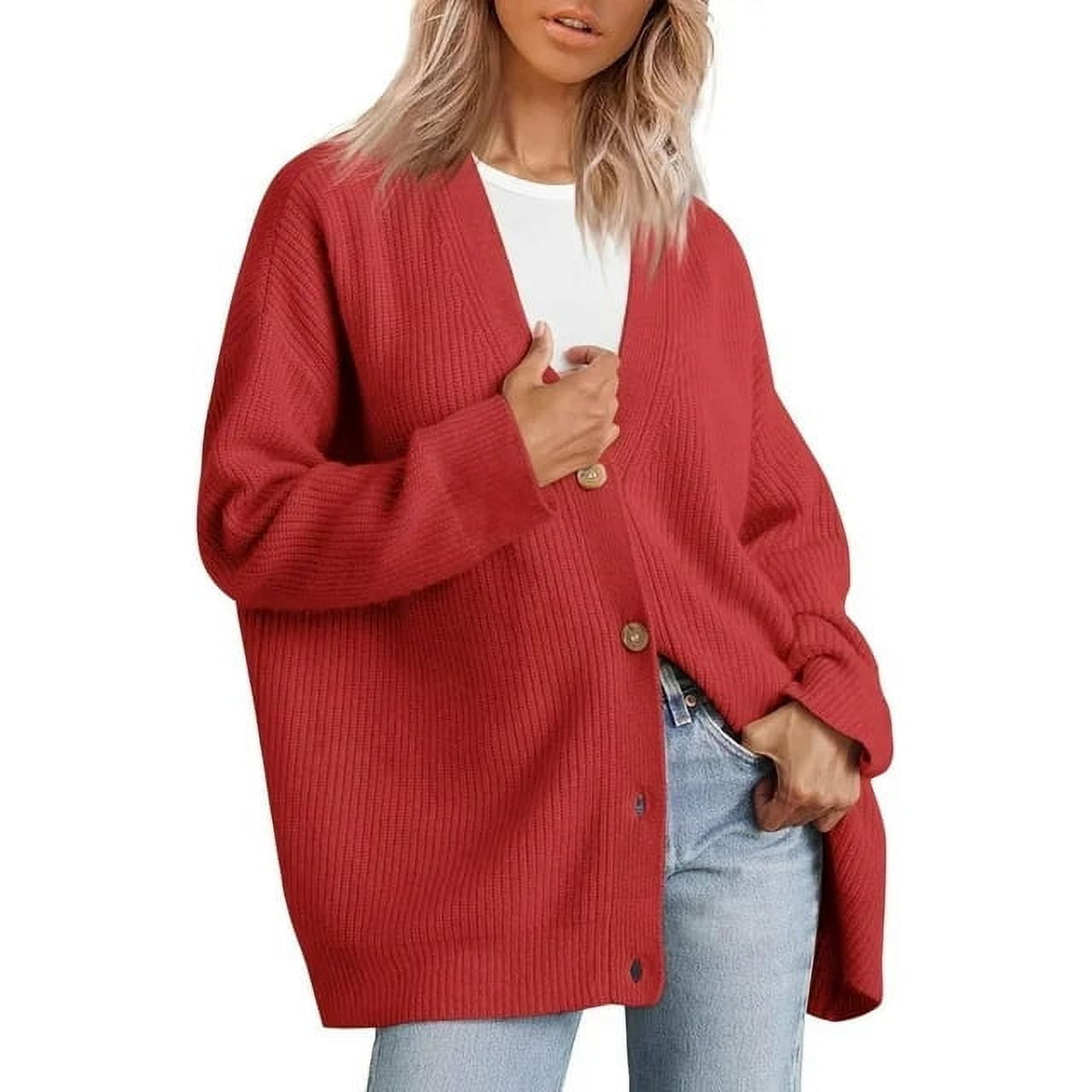 Xwqssg 2024 New Simple And Versatile Button Up Cardigan Sweater In