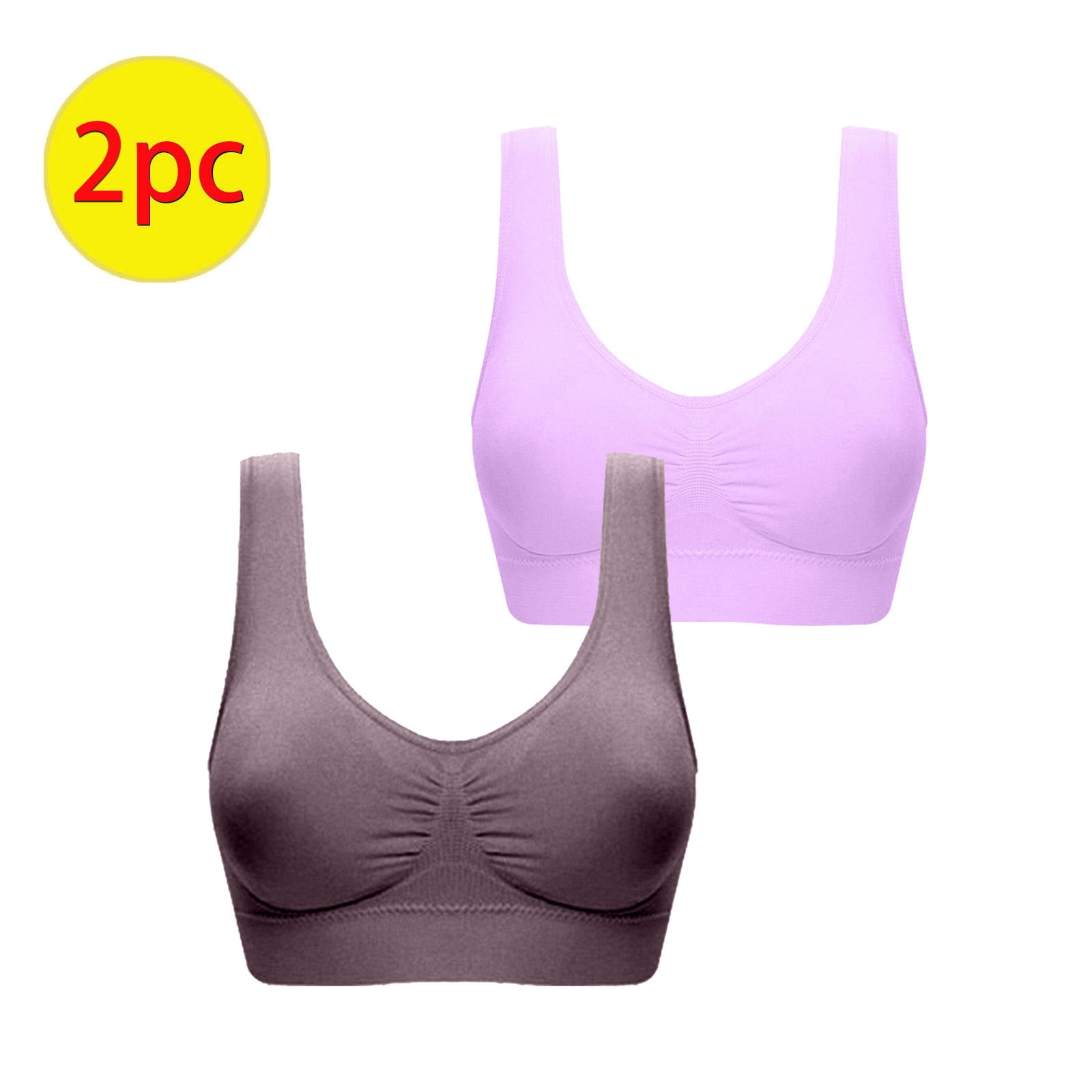 XWSHYW Womens Bras Clearance 2 Pack Plus Size Lightweight Casual Push ...