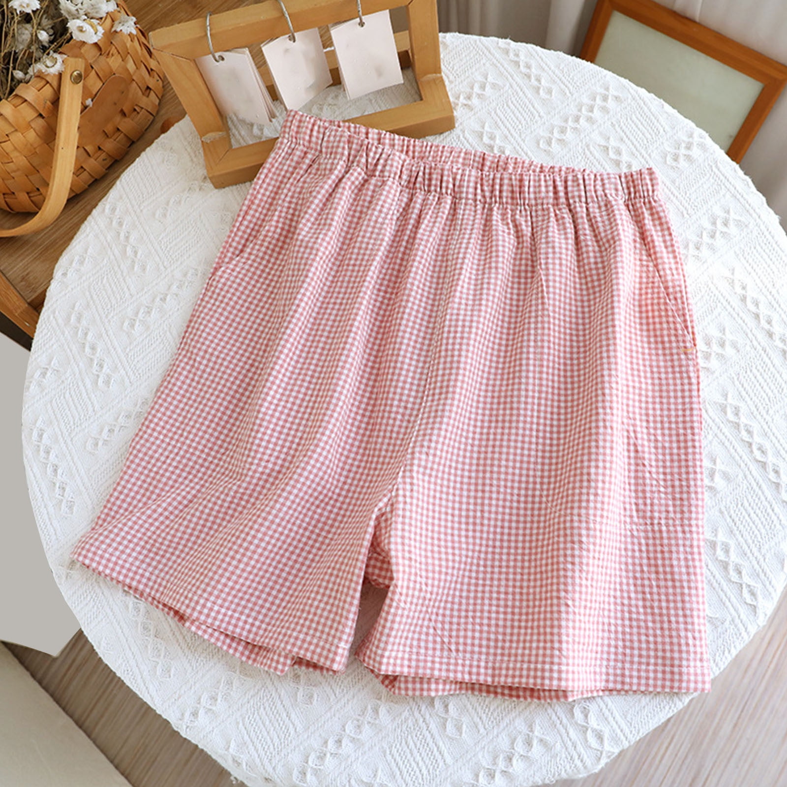 XWSHYW Womens Pajamas Summer Solid Color Lace Pajamas Shorts Casual ...