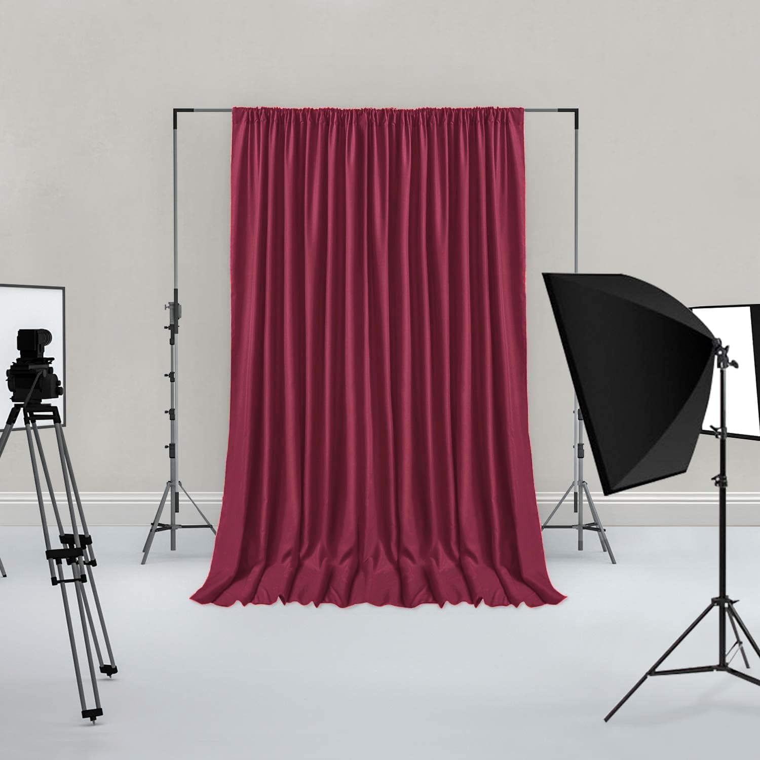 XWZO Burgundy Sliding Glass Door Curtains Pack of 2 for Parties, Soft ...