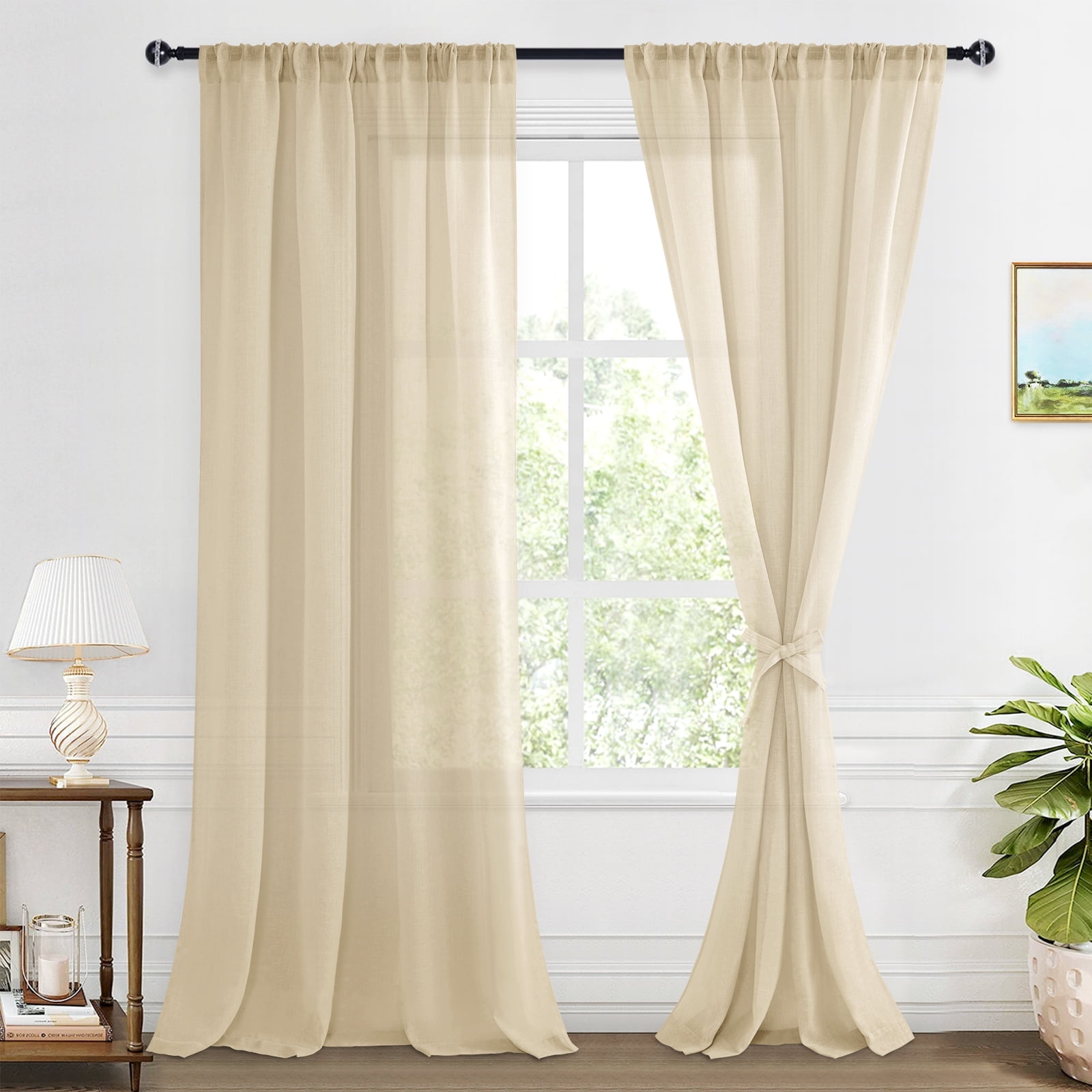 Walmart Black Friday Deals 2025 - XWZO Linen Semi Sheer Curtains ...