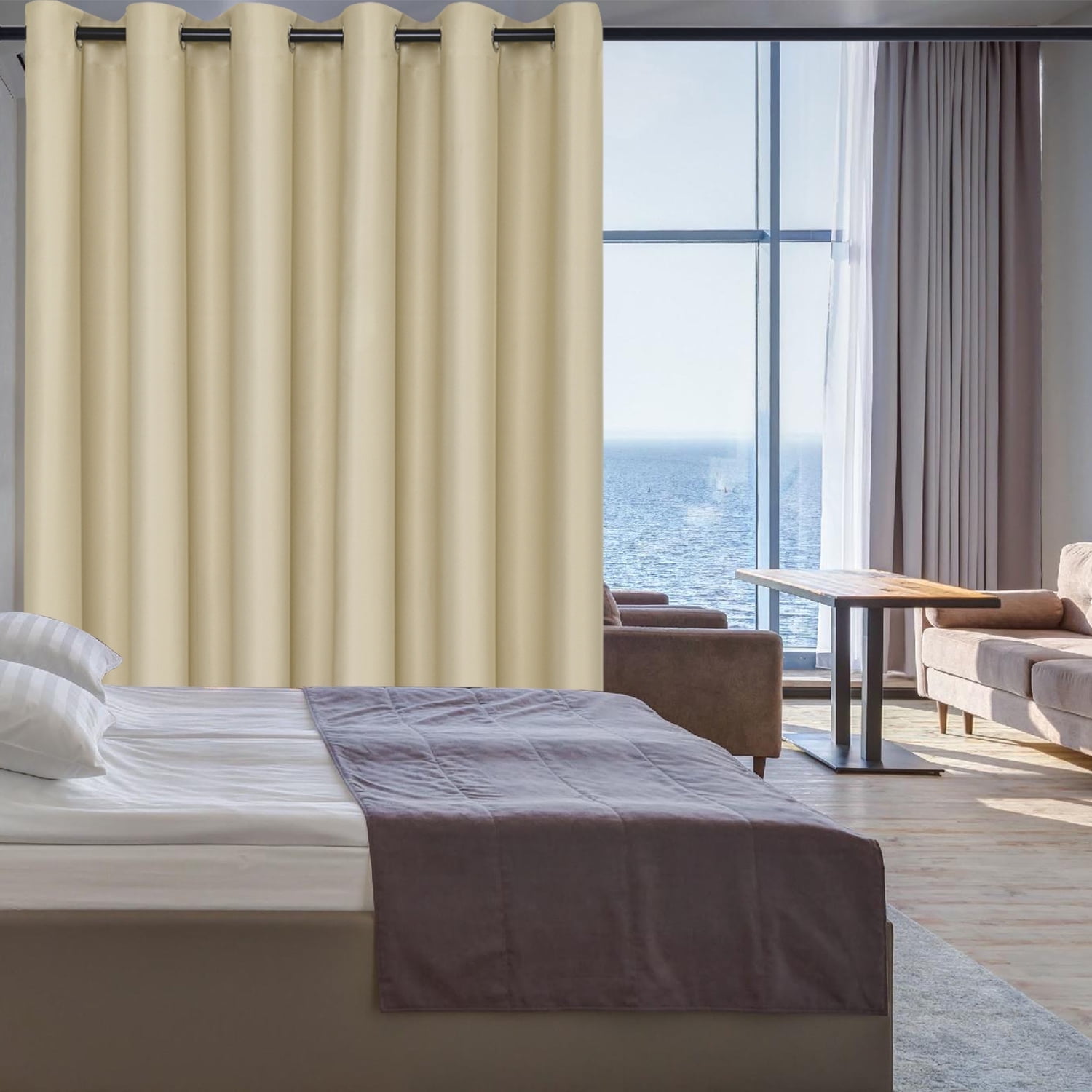 XWZO Room Divider Curtains for Living Room, Total Privacy Grommet ...