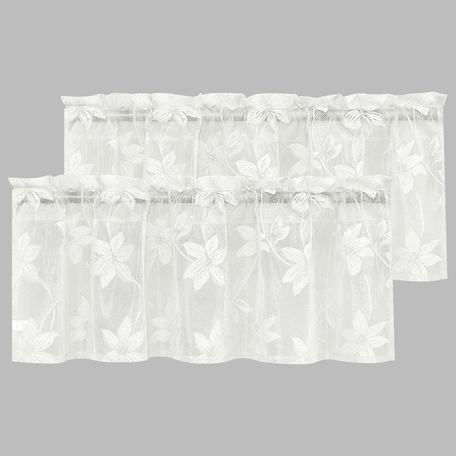 XWZO Short Valance Sheer Curtains for Small Window 2 Panels Set, Light ...