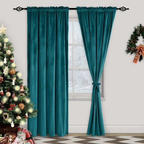 Christmas Rod Pocket Curtain Christmas Cute Snowman And Christmas Tree ...