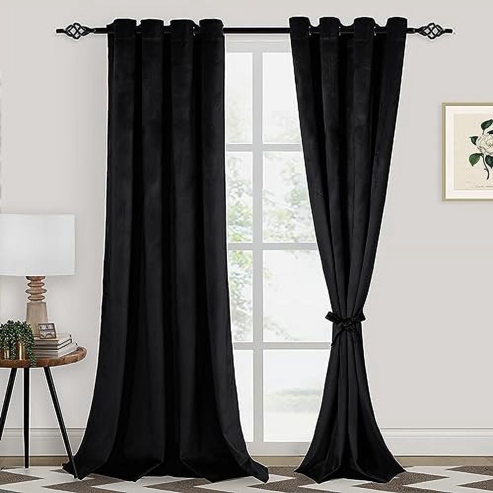 XWZO Velvet Blackout Curtains for Bedroom - Super Soft Light Blocking ...